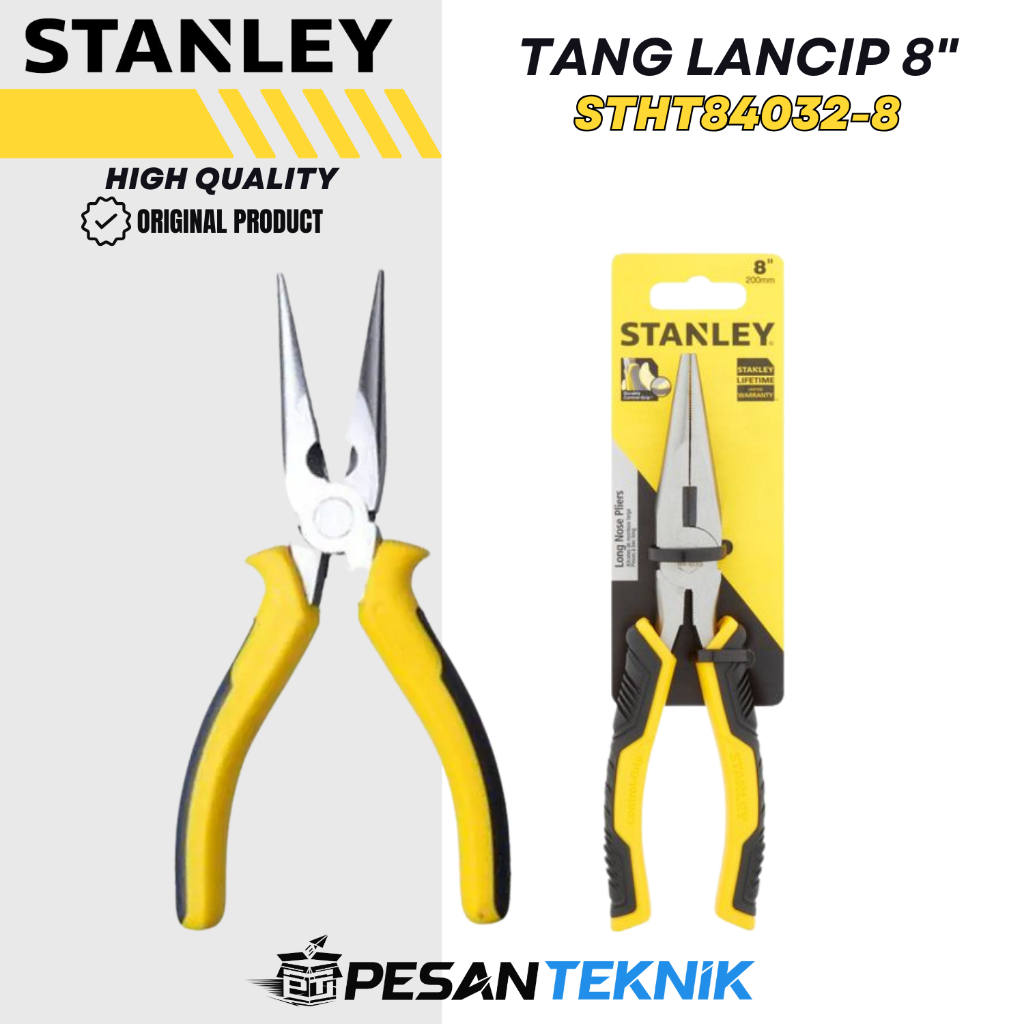 Jual TANG LANCIP 8" STANLEY DYNAGRIP LONG NOSE PLIERS 8 INCHI STANLEY ...