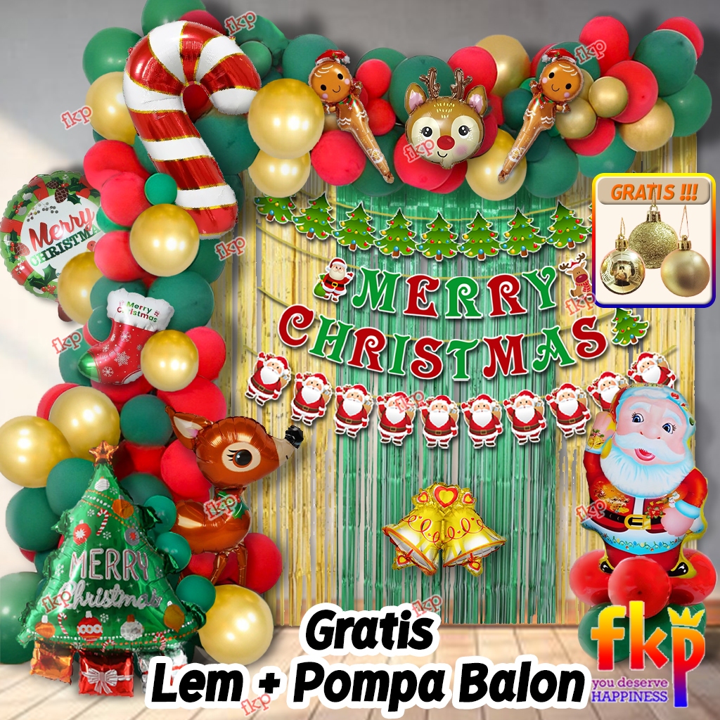 Jual Fun Kids Party Set Dekorasi Natal / Dekorasi Balon Christmas ...