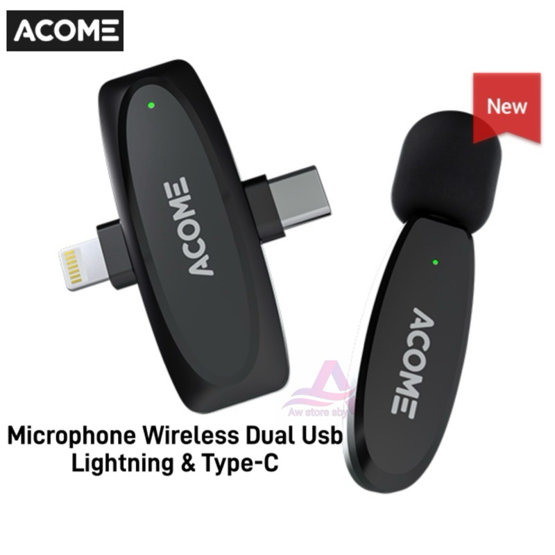Jual Acome V7 Mic Wireless Dual Usb Lightning For iPhone Dan Type C ...