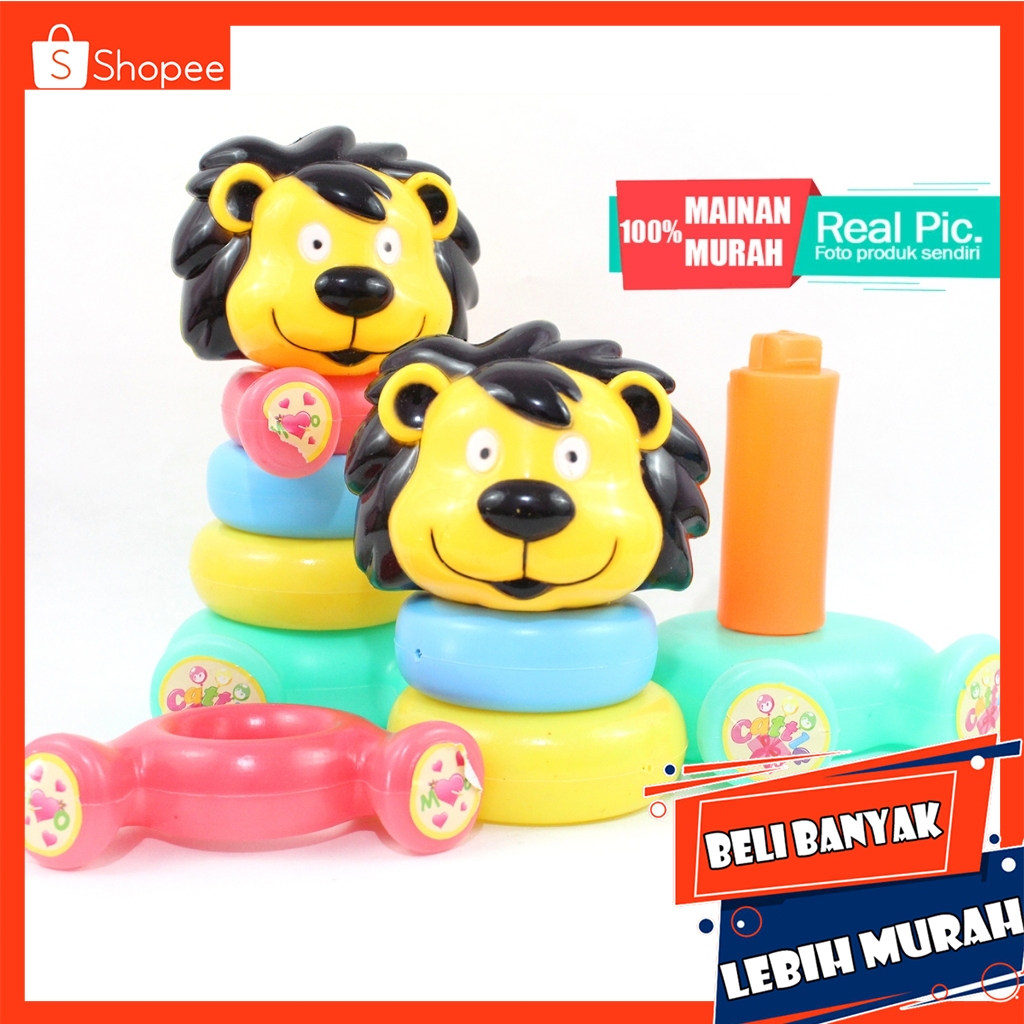 Jual MAINAN DONAT RING SUSUN KARAKTER LUCU SINGA AR75 MAINAN PUZZLE ...