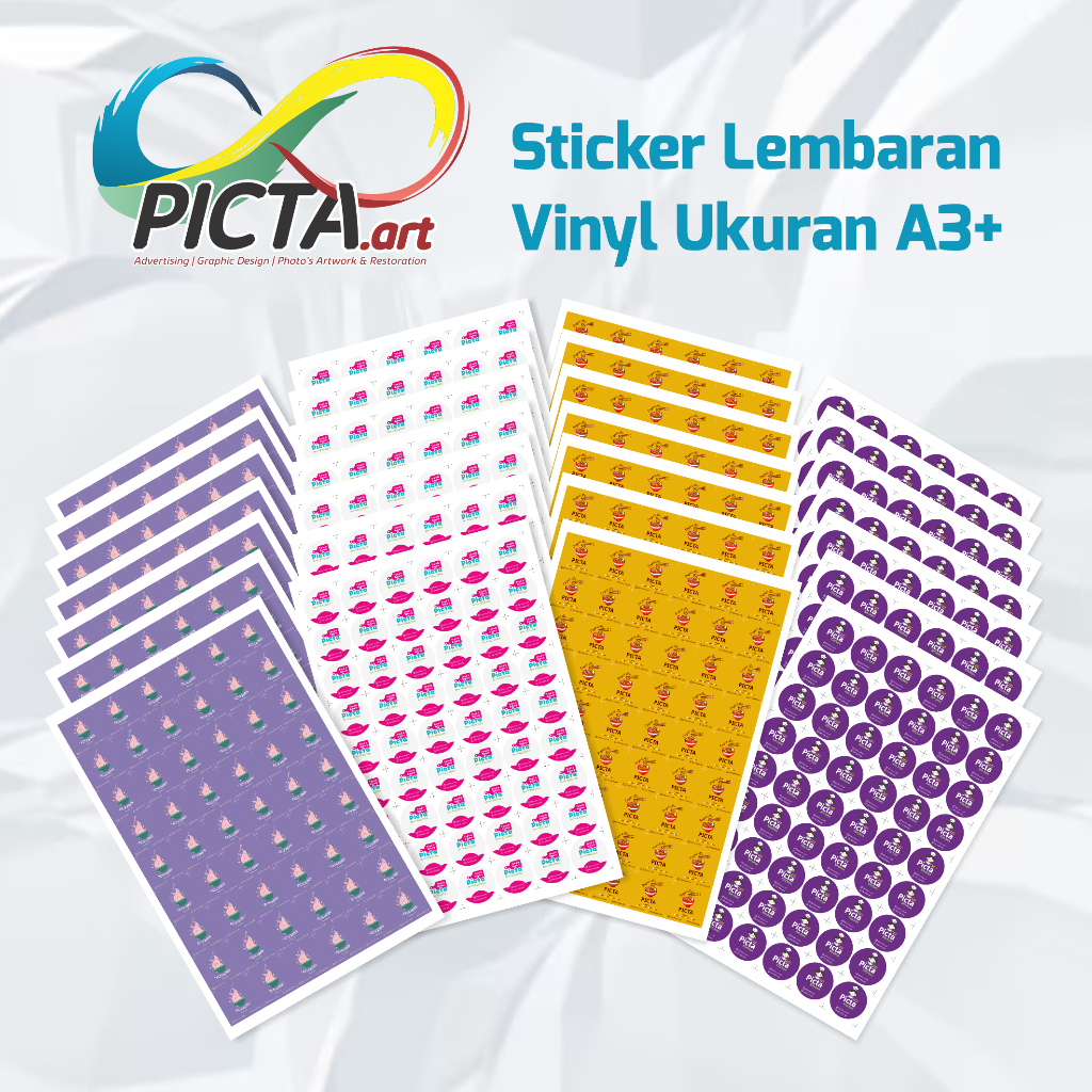 Jual Cetak Sticker Lembaran Ukuran A3+ Bahan VINYL PUTIH SUSU Desain ...