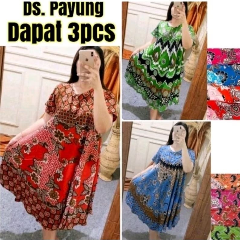 Jual 3 PCS DASTER PAYUNG SUPER KLOK JUMBO LD 130 DASTER RAYON BIG SIZE ...