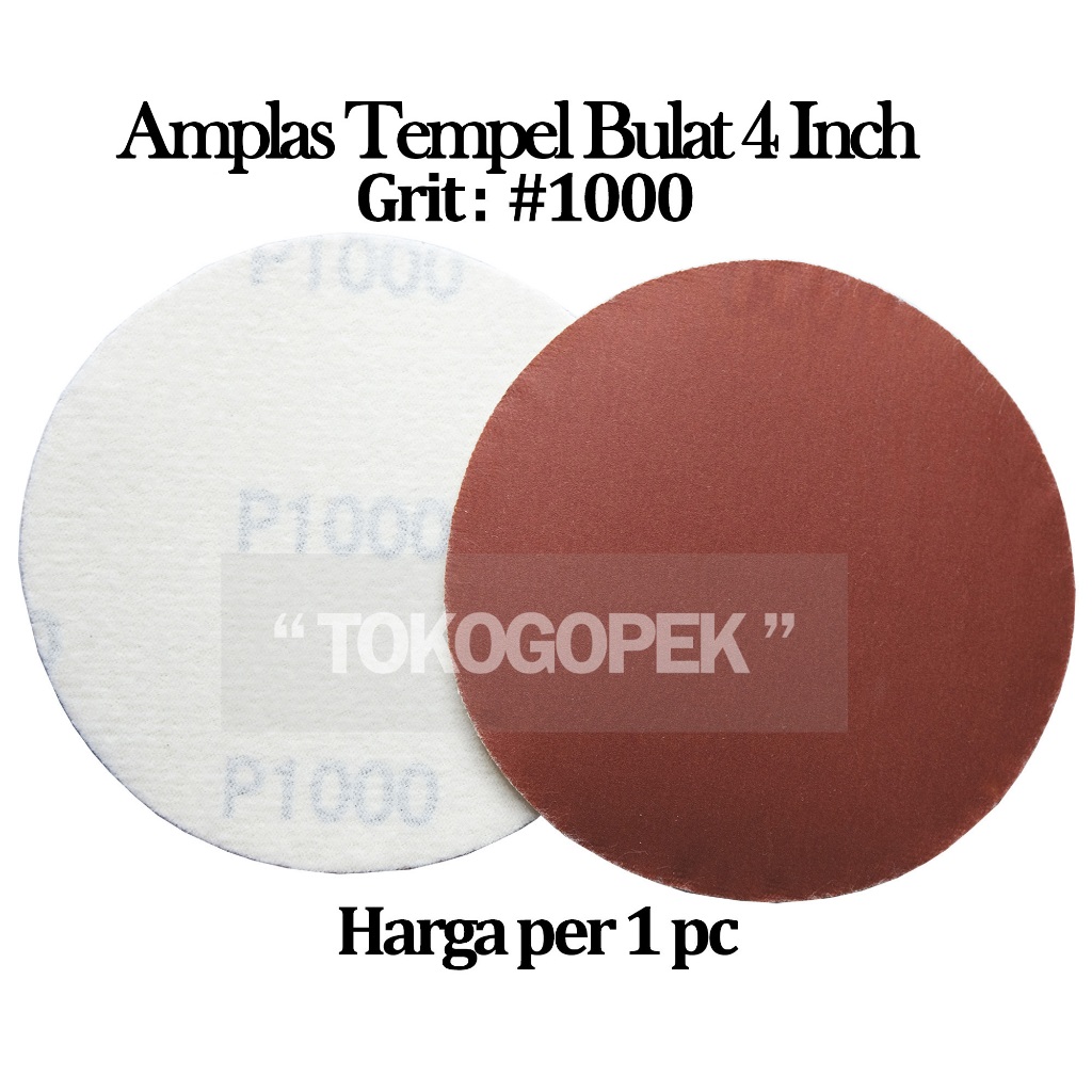 Jual AMPLAS TEMPEL 4" INCH BULAT GRIT 1000 - 1PC | Shopee Indonesia