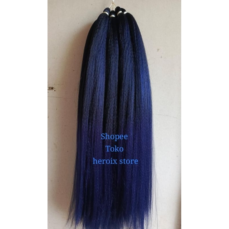 Jual Rambut cemara ombre mix 2 warna hitam biru dongker | Shopee Indonesia