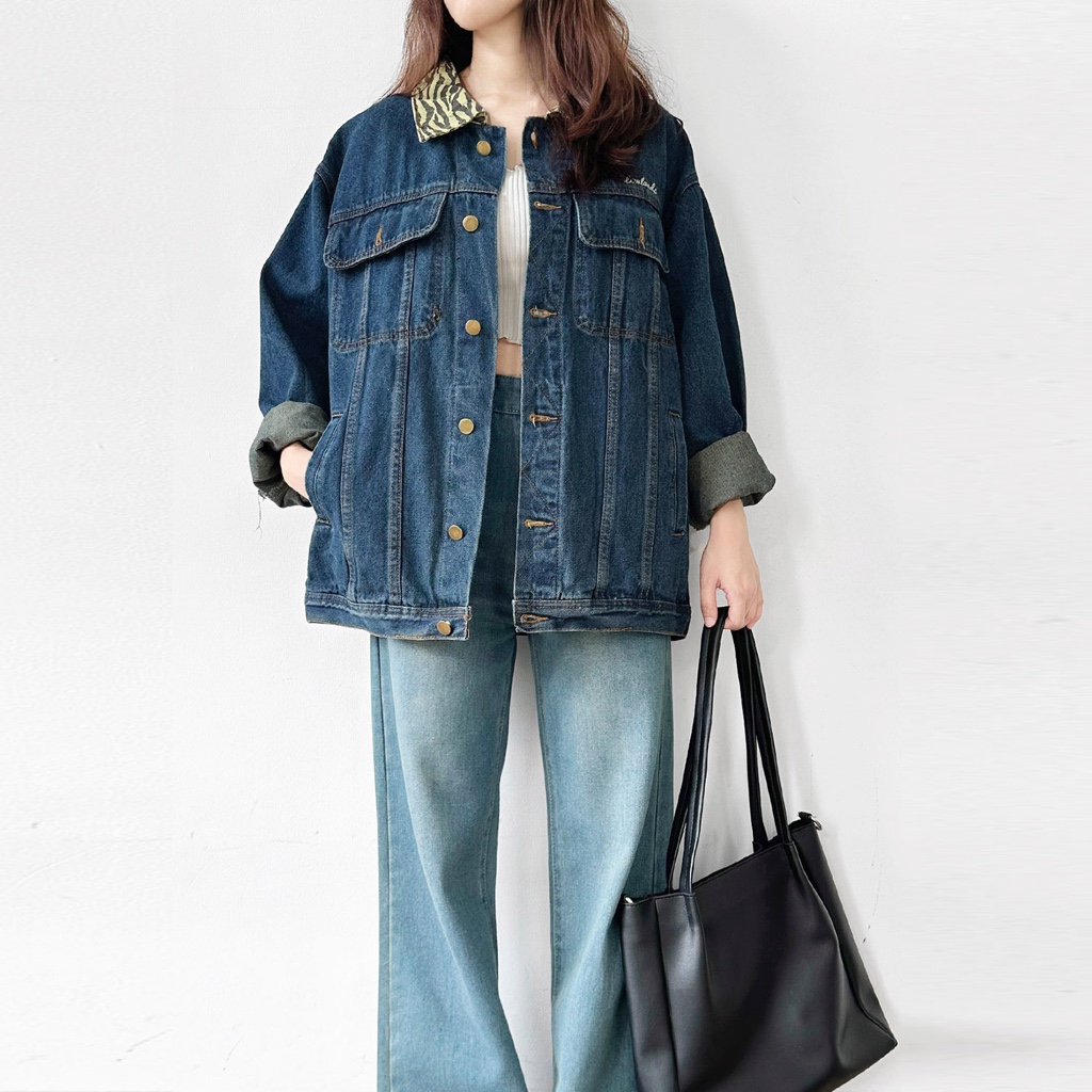Jual Her Goods Store AB875 Oversized Denim Jacket/Outer/Jeans/Outwear ...