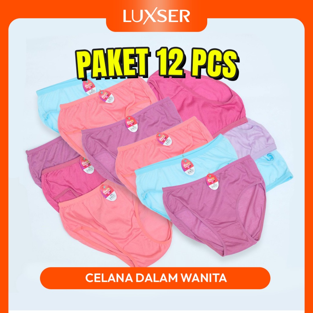Jual (12 Pcs) Celana Dalam Wanita 1 Lusin | CD Perempuan Dewasa | Ukuran Jumbo dan Kecil ...
