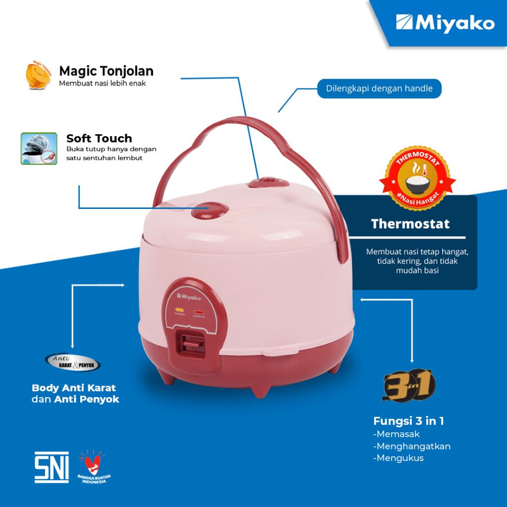 Jual Miyako MCM-512 C BH Magic Com Miyako 1,2 Liter MCM 512C BH ...