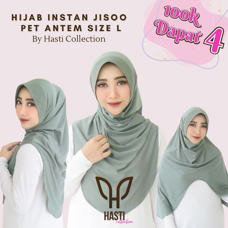 Jual (100k Get 4) Hijab Instan Jisoo Pet Antem Jersey Size L Panjang- HASTI | Shopee Indonesia