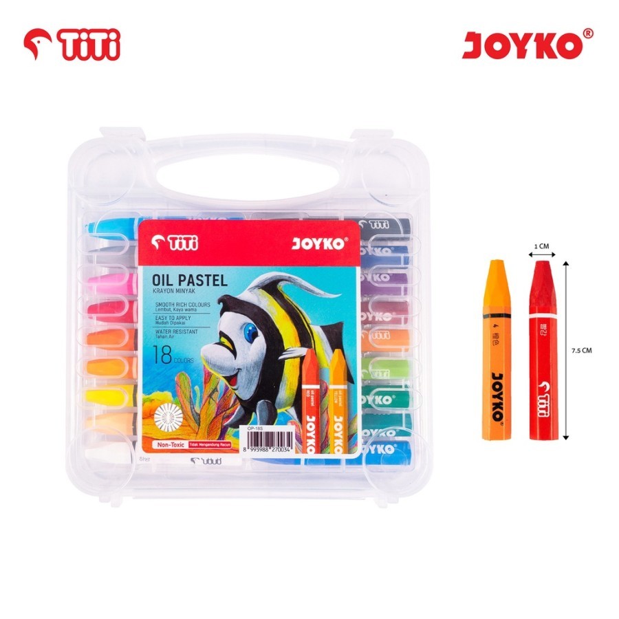 Jual OIL PASTEL CRAYON JOYKO TITI OP-18S 18 WARNA | Shopee Indonesia