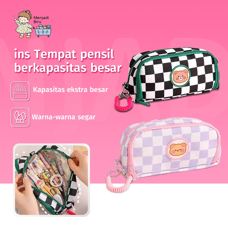 Jual Tas alat tulis double layer tas kanvas tas pensil tas alat tulis ...