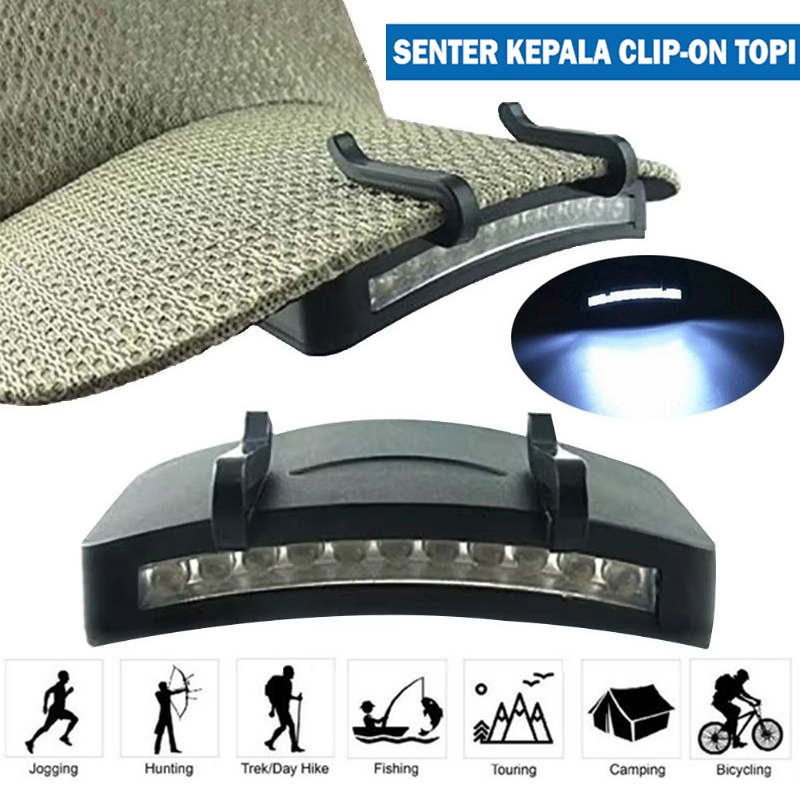 Jual Senter Kepala Clip-on Topi Headlamp Cap LED COB M1800 Three Light ...