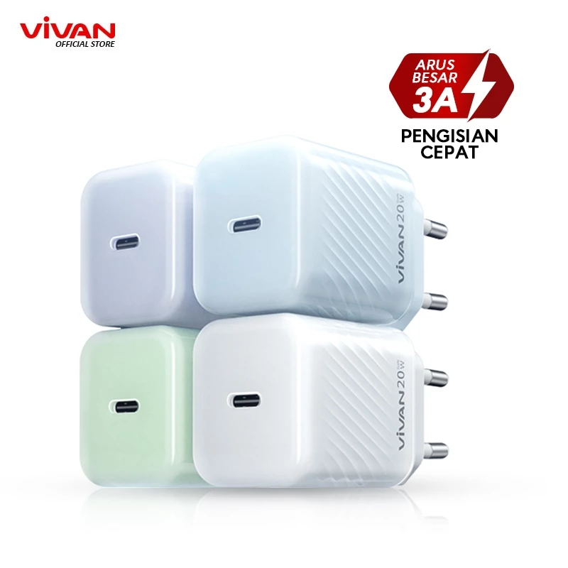 Jual VIVAN POWER 20T ADAPTOR CHARGER 20W 3A TYPE-C PORT BATOK KEPALA ...