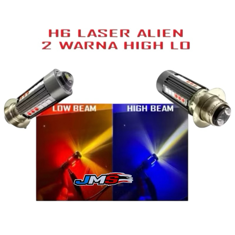 Jual (ORIGINAL) LAMPU UTAMA MOTOR H6 LASER 30 LED ALIEN H6 LED LASER 2 WARNA HI / LOO 20 WATT ...