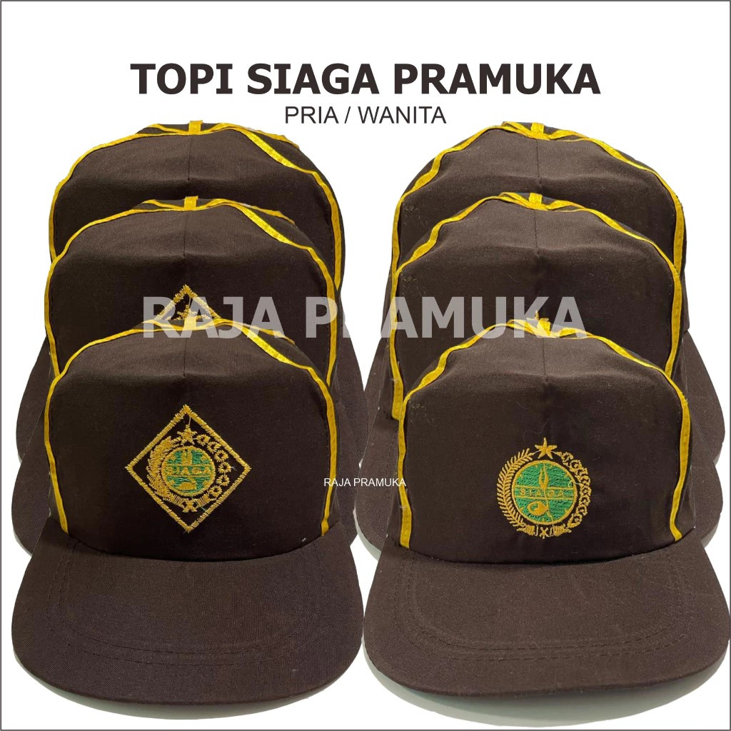 Jual Topi Pramuka Siaga Putri Putra Bordir Lis Kuning | Shopee Indonesia