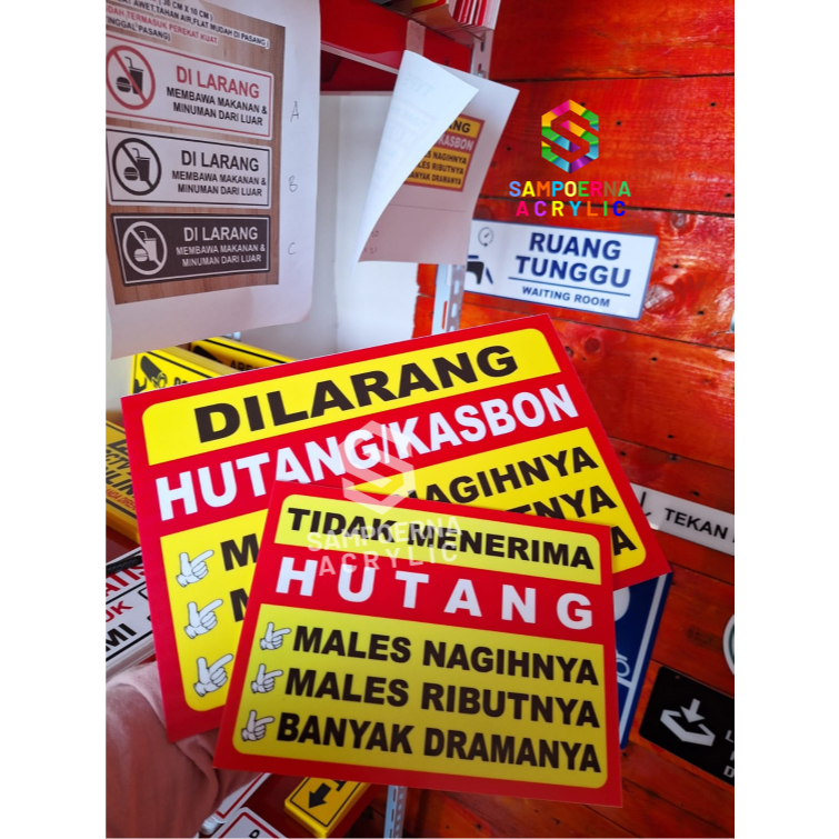 Jual DILARANG HUTANG DILARANG KASBON DITAGIH MARAH ACRYLIC BUKAN ...