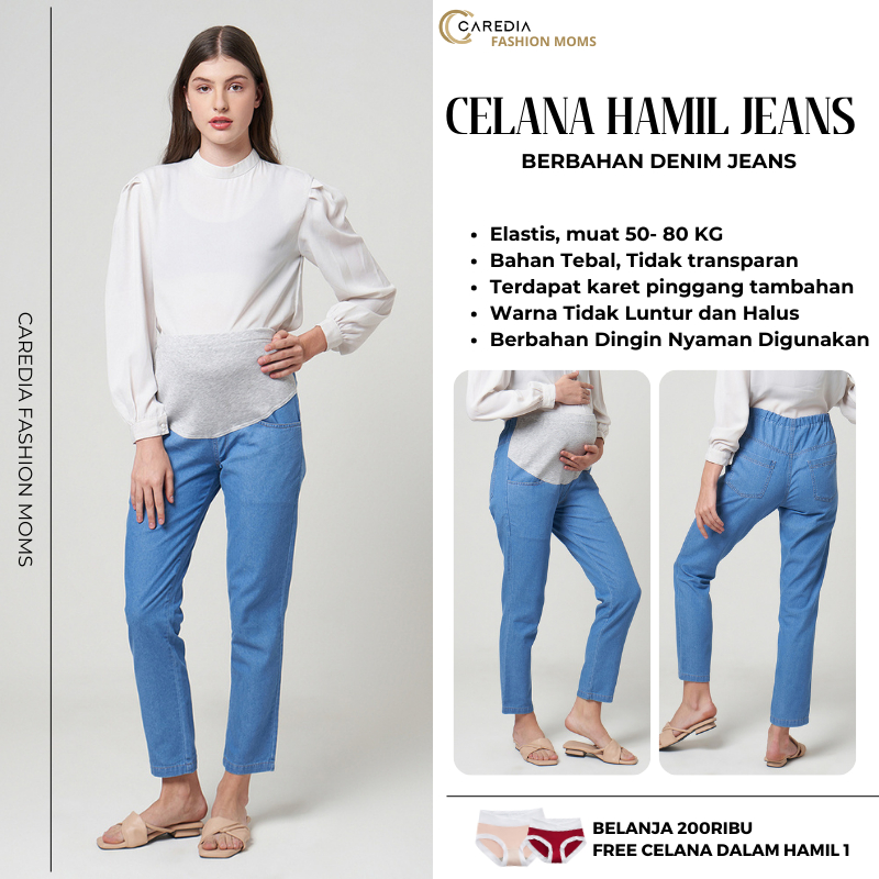 Jual CAREDIA - Celana Hamil Jeans Denim Premium Berbahan Streetch Jumbo ...