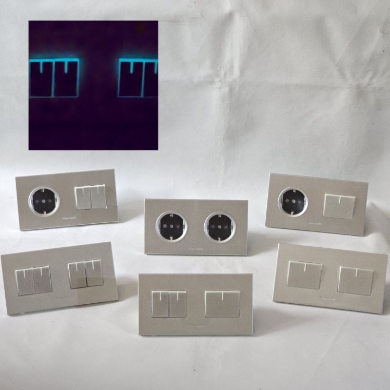 Jual PANASONIC STYLE E SILVER KOTAK 2 GANG 4 DEVICE SAKLAR SERI GANDA ...