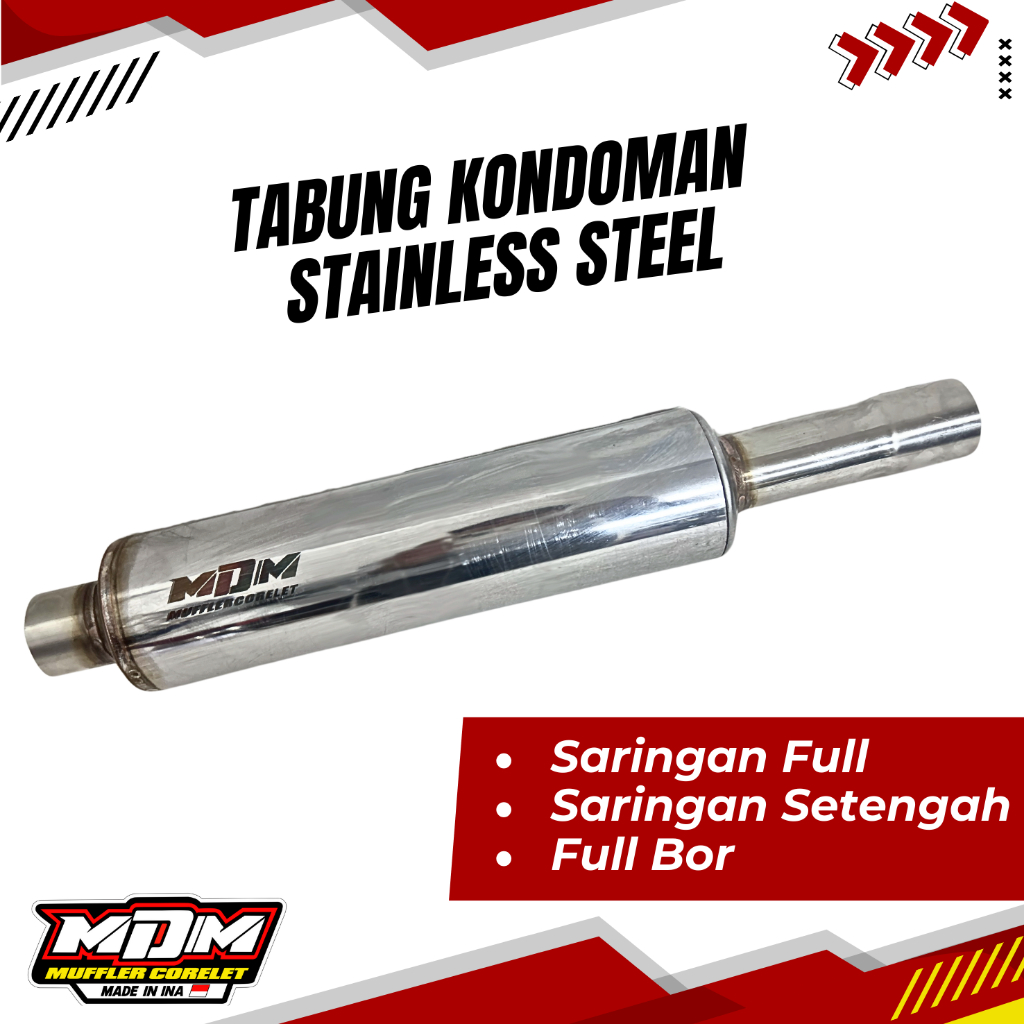 Jual MDM RACING MUFFLER Tabung Kondoman Stainless Steel | Shopee Indonesia