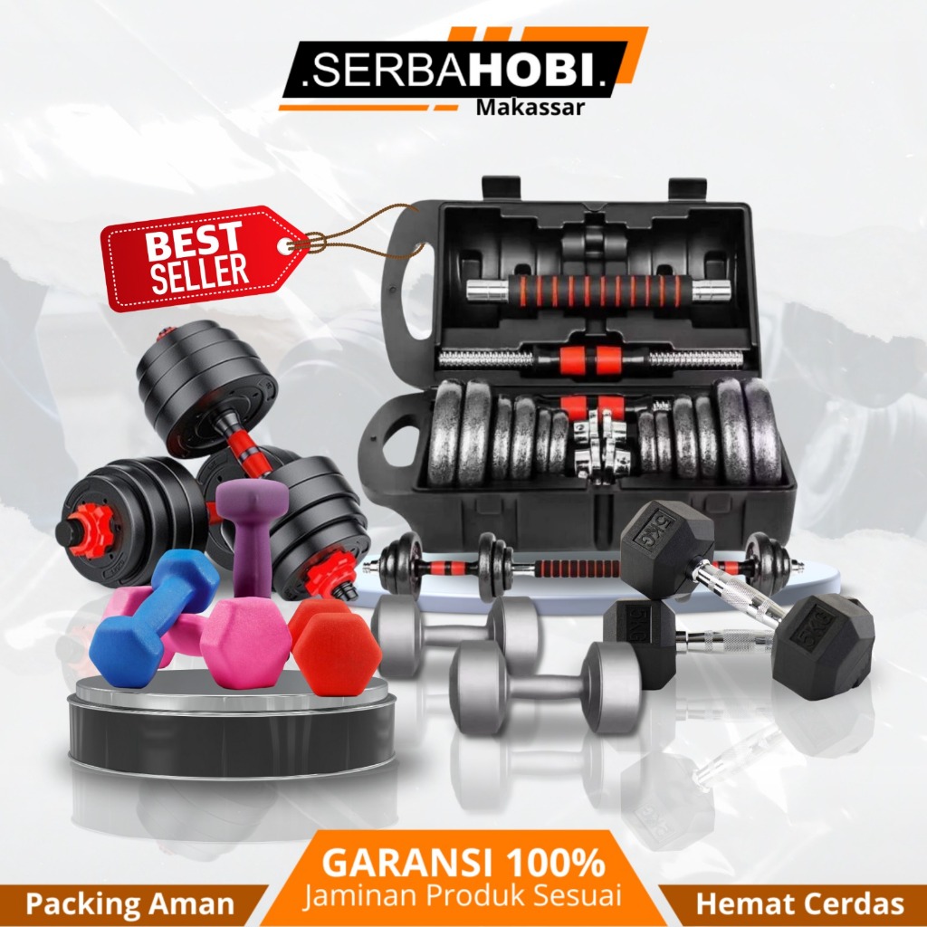 Jual Dumble Dumbell Dumbel Barbel Set Barbel 2 in 1 PVC / Barbel Box Besi / 20kg / 30kg / 40kg ...