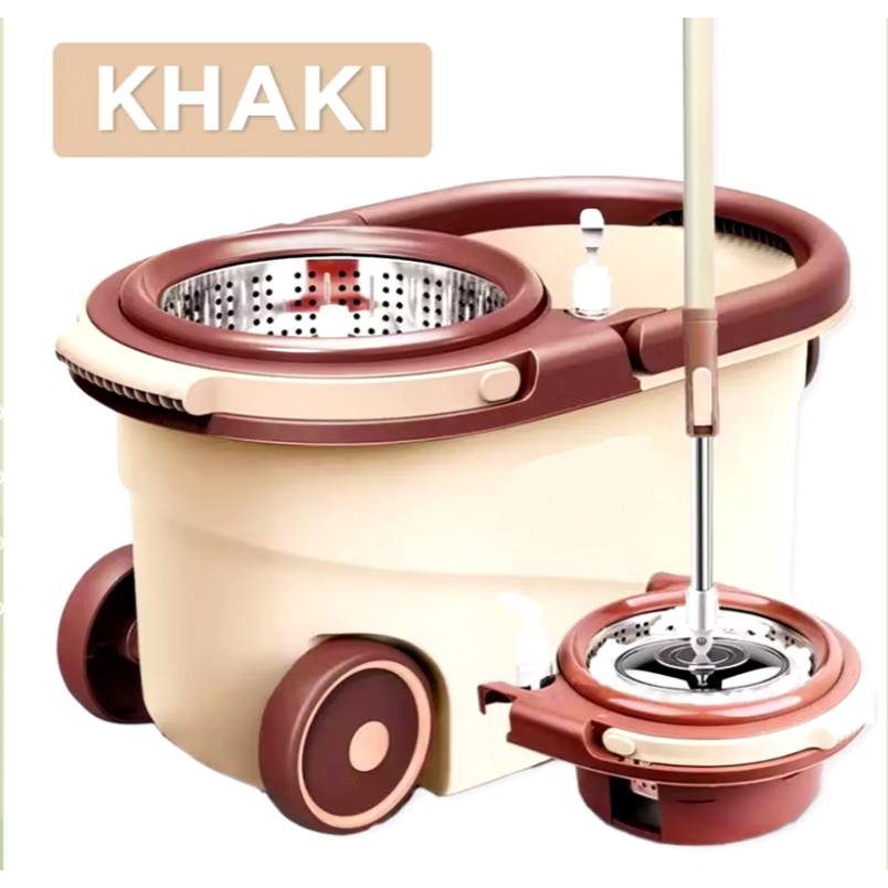 Jual Set Alat Pel Lantai Stainless Super Mop Ember Roda Keranjang ...