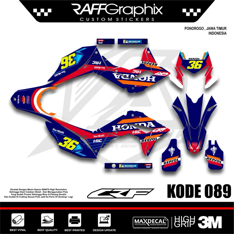 Jual sticker sticker sticker - sticker crf keren - decal crf baru ...