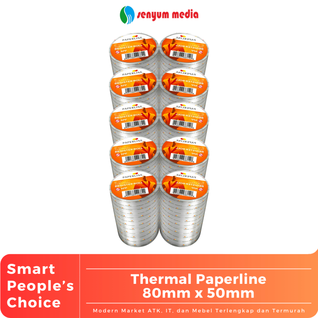Jual Thermal Paperline 80mm x 50mm (1 Slop Isi 10 Pcs) (S:SLOP ...
