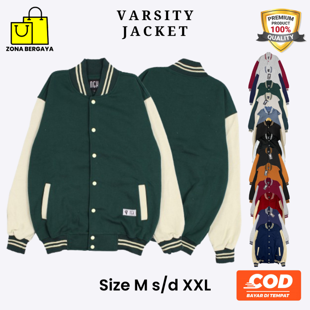 Jual Jaket Baseball Varsity Jacket Distro Dewasa Cowok Cewek Unisex ...