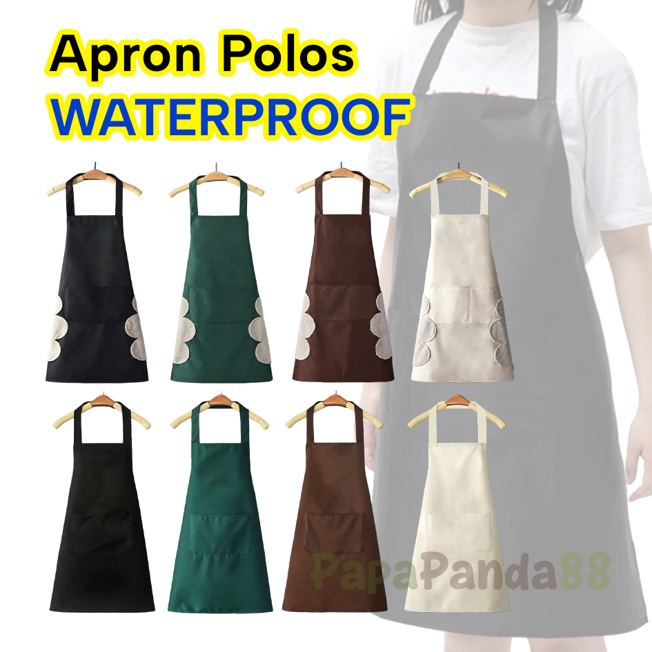 Jual Celemek Polos Apron Barista Cuci Masak Dapur PVC Waterproof anti ...