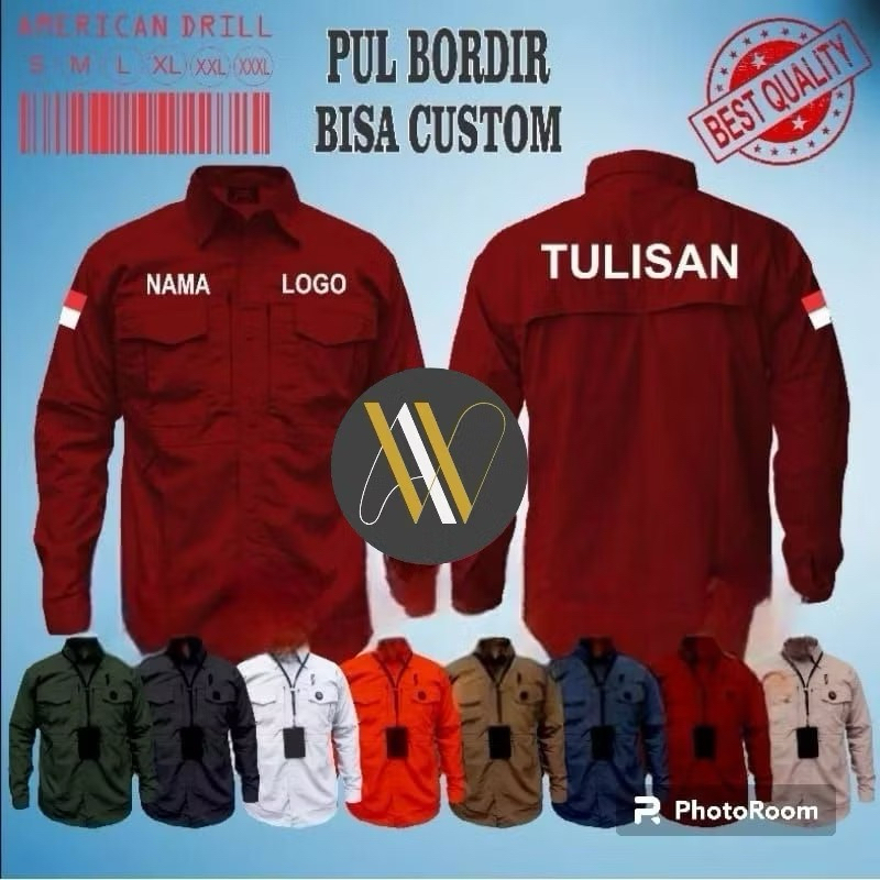 Jual BIGSIZE JUMBO SAMPAI 12XL CUSTOM KEMEJA PDL/PDH GRATIS 5titik BORDIR (Lengan Panjang tanpa ...