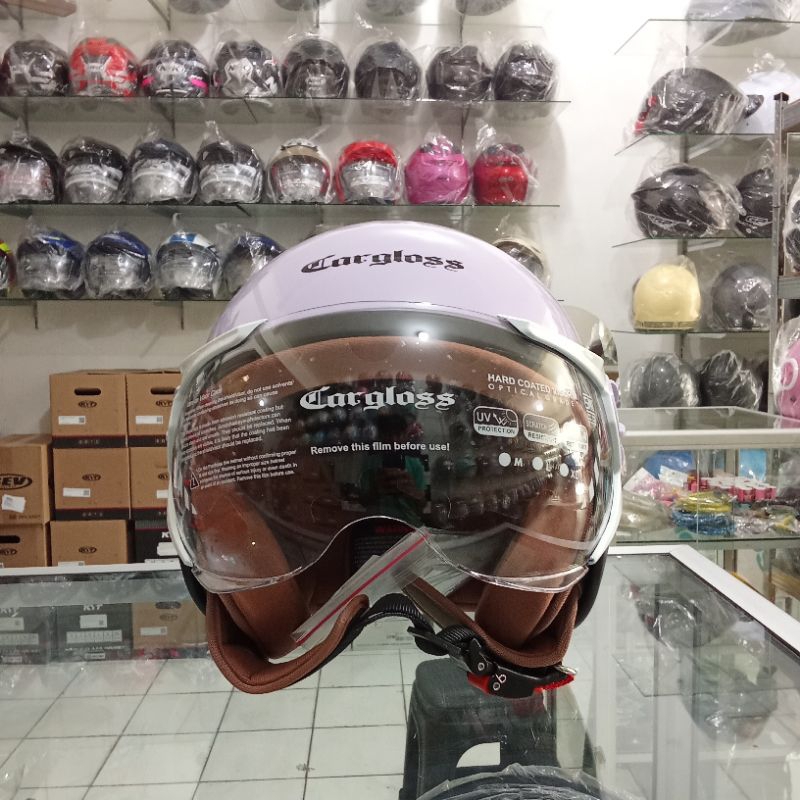 Jual HELM CARGLOSS HIJAB UNGU ORIGINAL | Shopee Indonesia