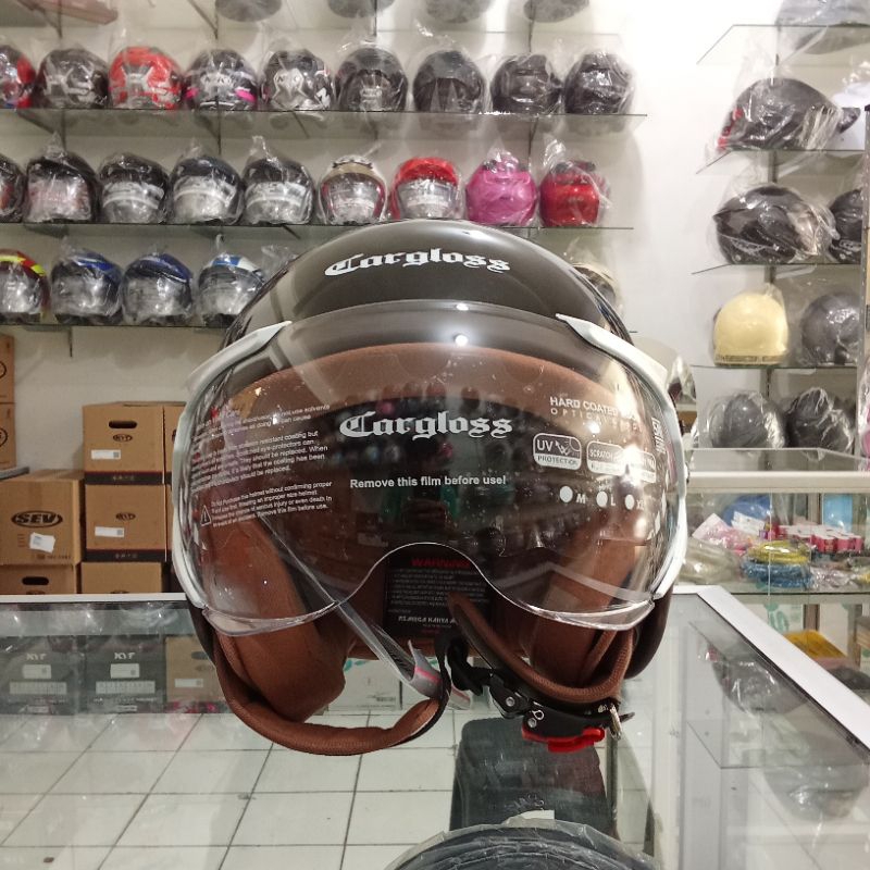 Jual HELM CARGLOSS HIJAB BLACK ORIGINAL | Shopee Indonesia