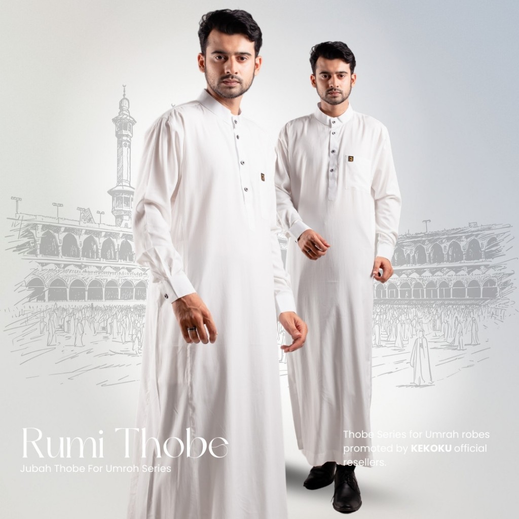Jual Rumi Jubah ( Putih ) Thobe Slim fit Dewasa Lengan Panjang | Jubah ...