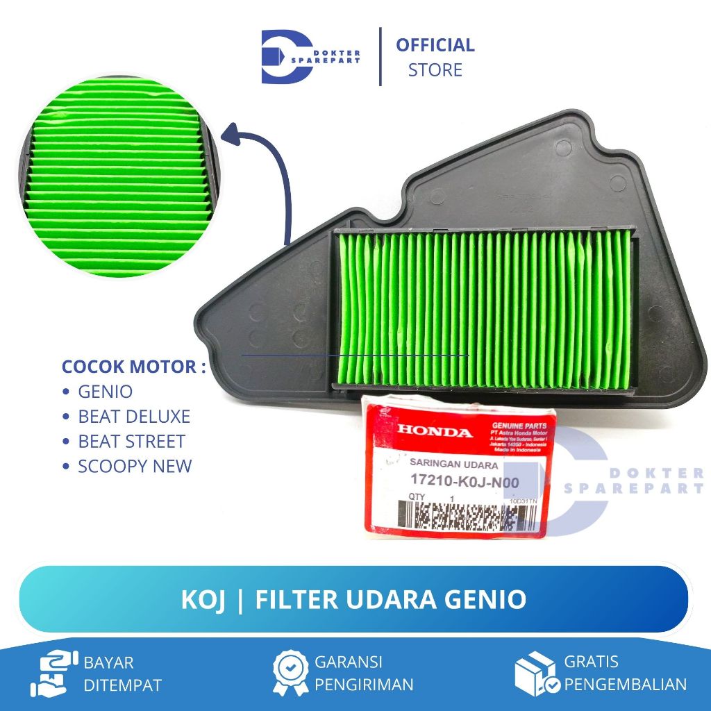 Jual KOJ FILTER UDARA GENIO / BEAT STREET DELUXE / SARINGAN UDARA ...