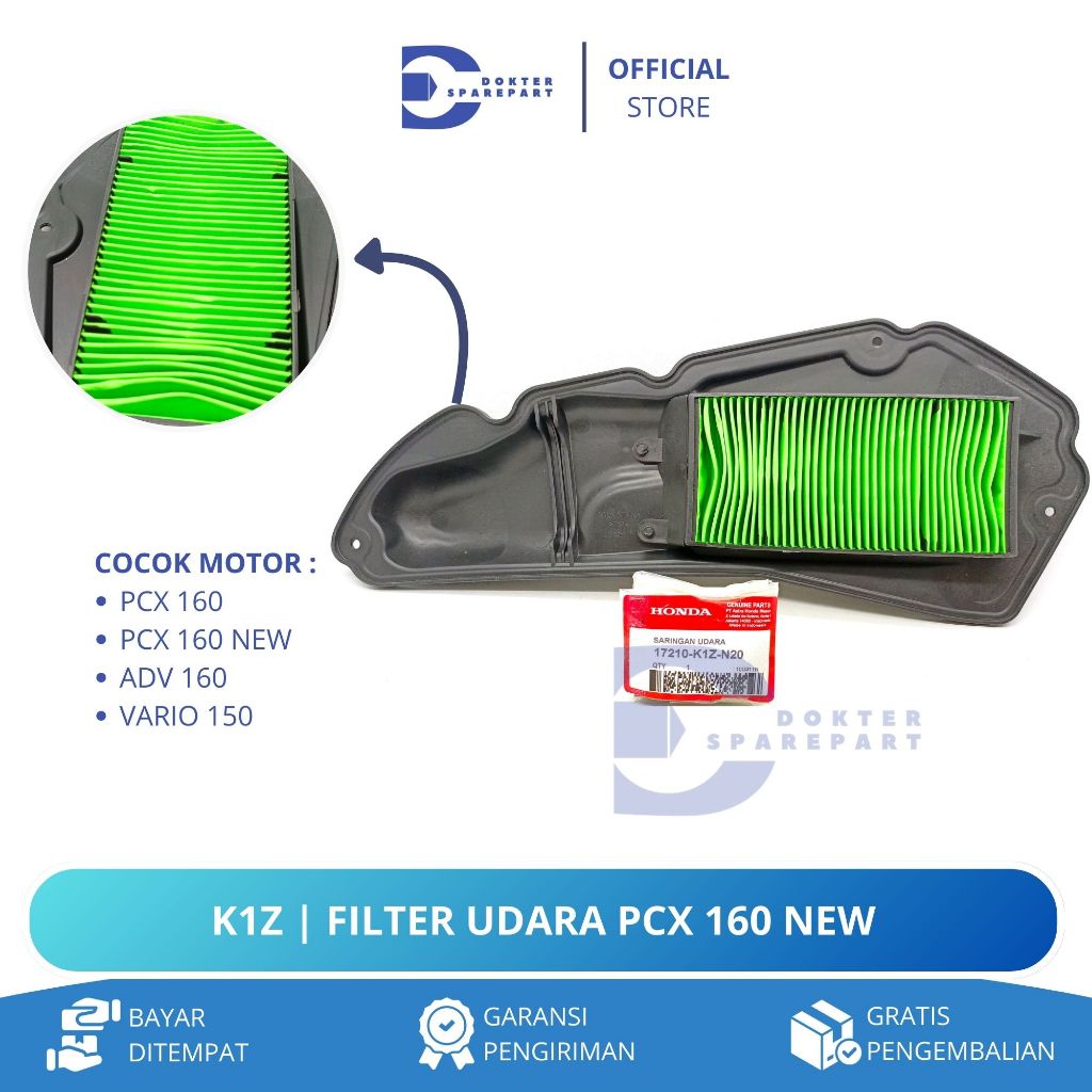 Jual K1Z FILTER UDARA PCX 160 NEW / ADV VARIO 160 / SARINGAN UDARA ...