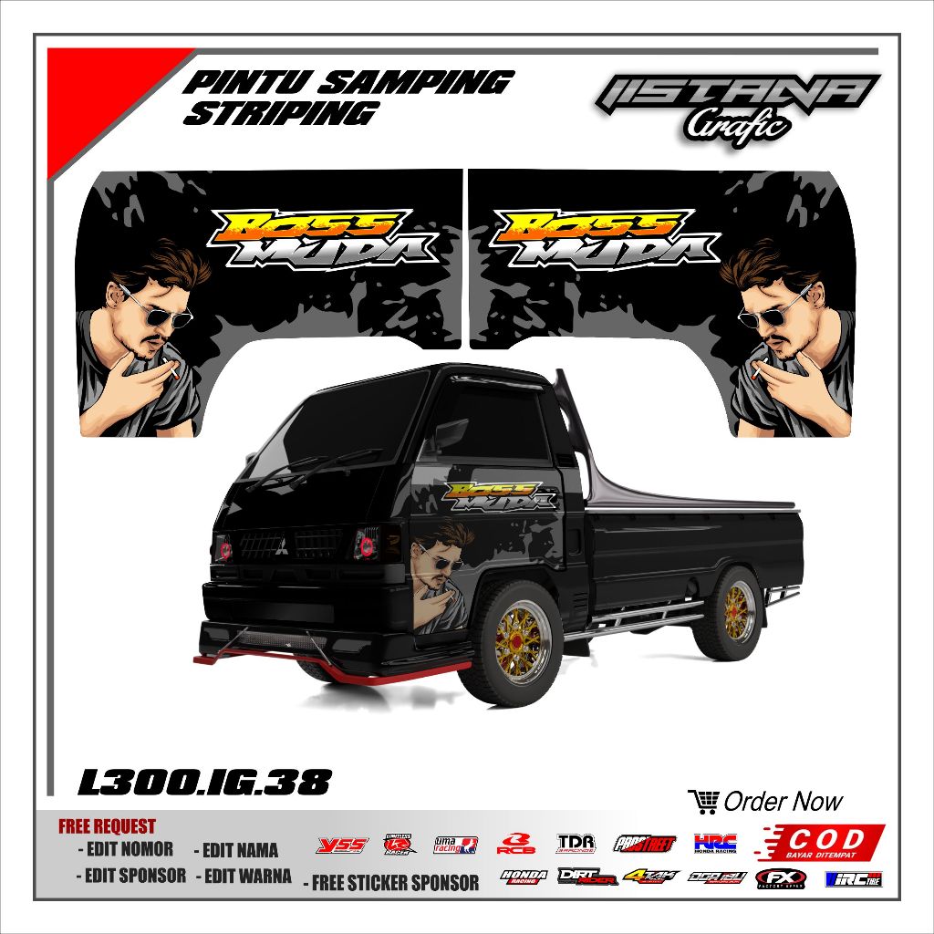 Jual Decal stiker pintu samping pick up L300 KANAN, KIRI L300.IG.038 ...