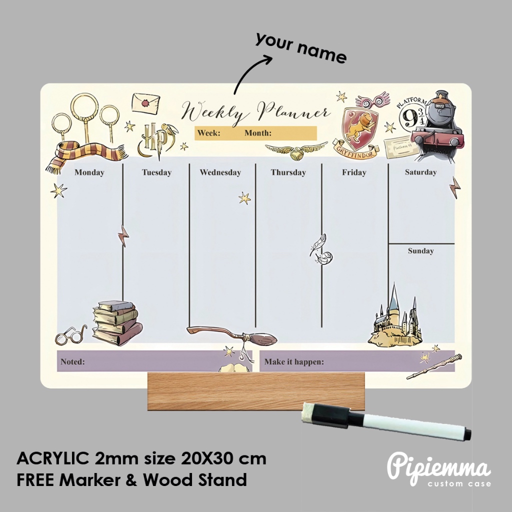 Jual Planner Harry Potter Weekly Daily Custom Nama Journal Papan Tulis ...