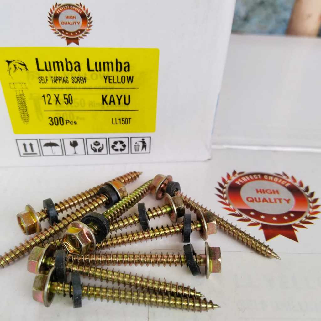 Jual 300pcs Sekrup drilling kayu 12 x 50 merk Lumba-Lumba / baut ...