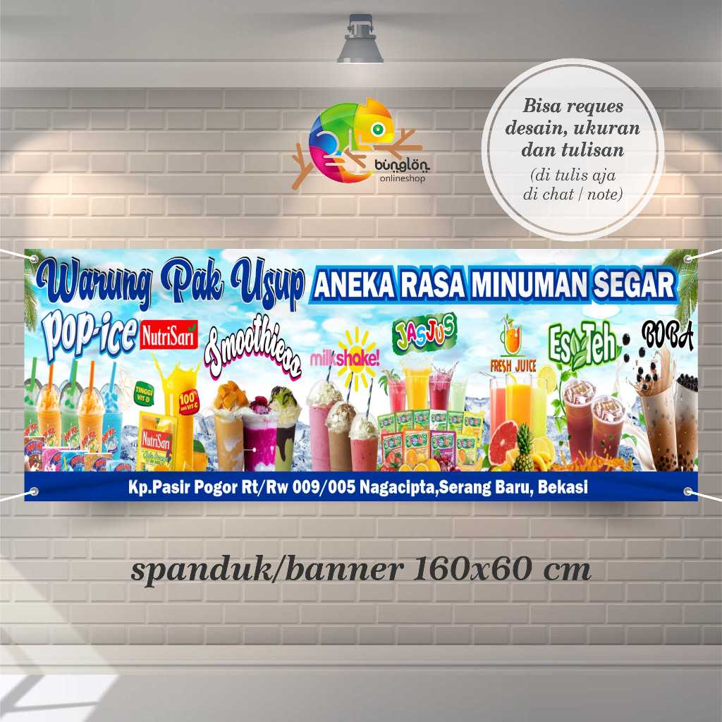 Jual Cetak Spanduk Banner Aneka Rasa Minuman Segar | Shopee Indonesia