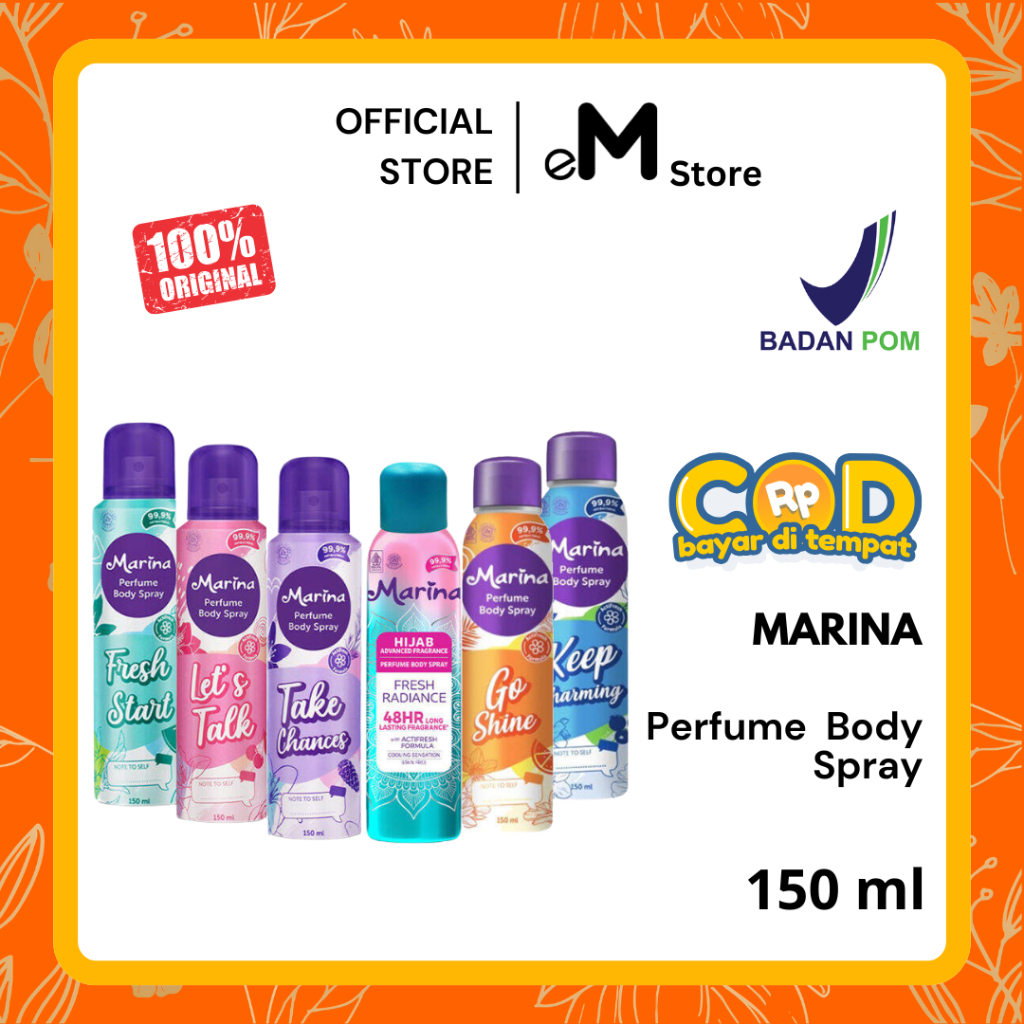 Jual MARINA - PARFUM BODY SPRAY 150ML | Fresh Start Take Chances Lets ...