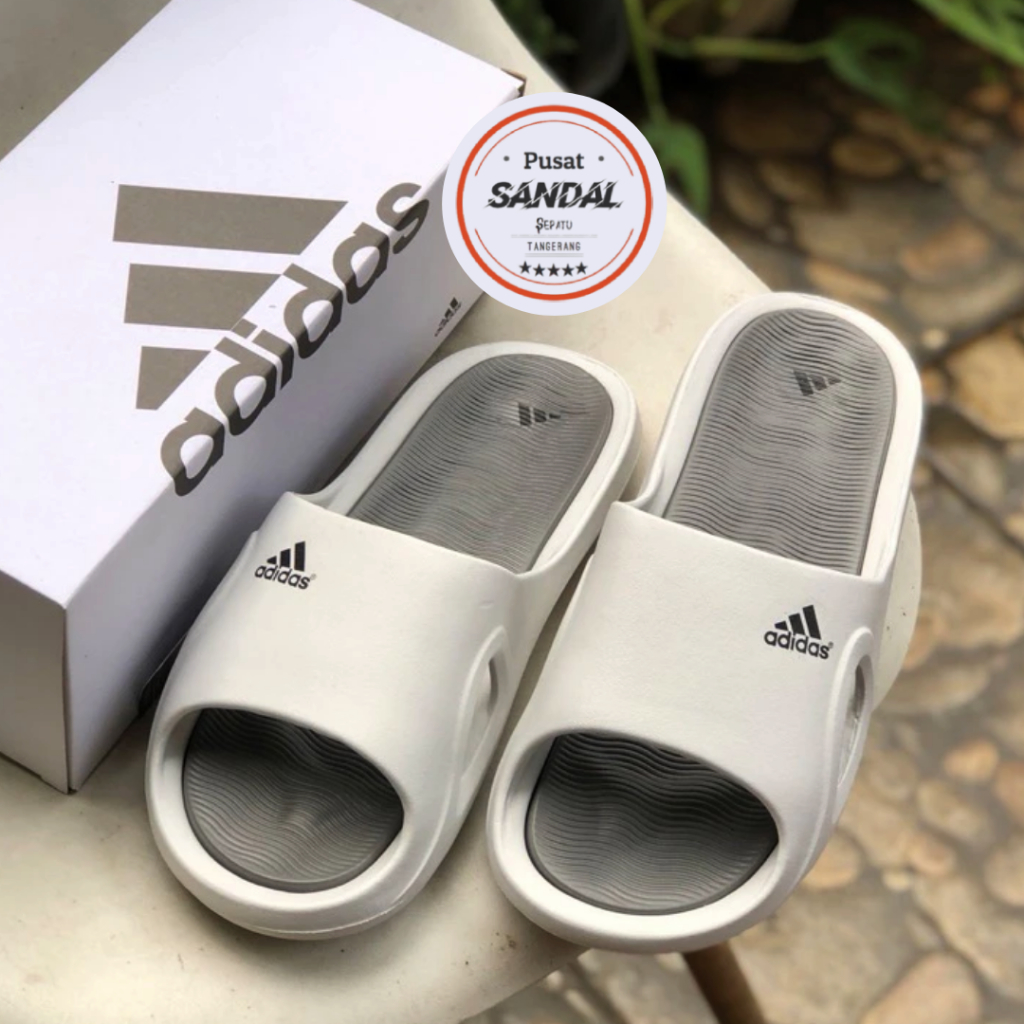 Jual PROMO !! SANDAL ADIDAS ADICANE SLIDE BEIGE WHITE GREY METH BROWN ...