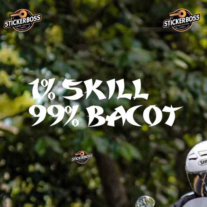 Jual Sticker Motor Kata 1% Skill Hologram Waterproof - Sticker Motor ...