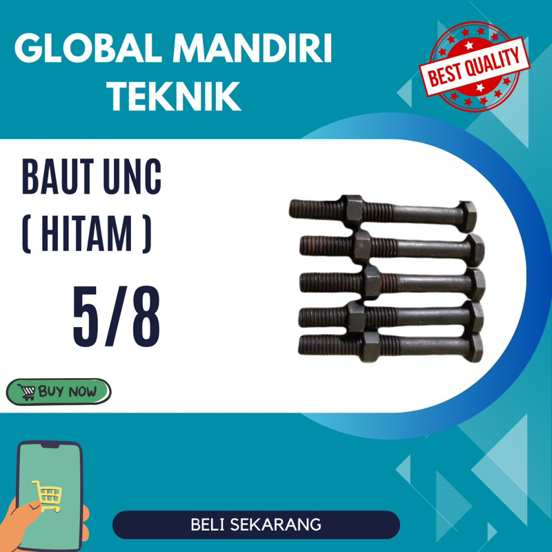 Jual BAUT HITAM + MUR UNC 5/8 ( PER 10 BIJI ) | Shopee Indonesia