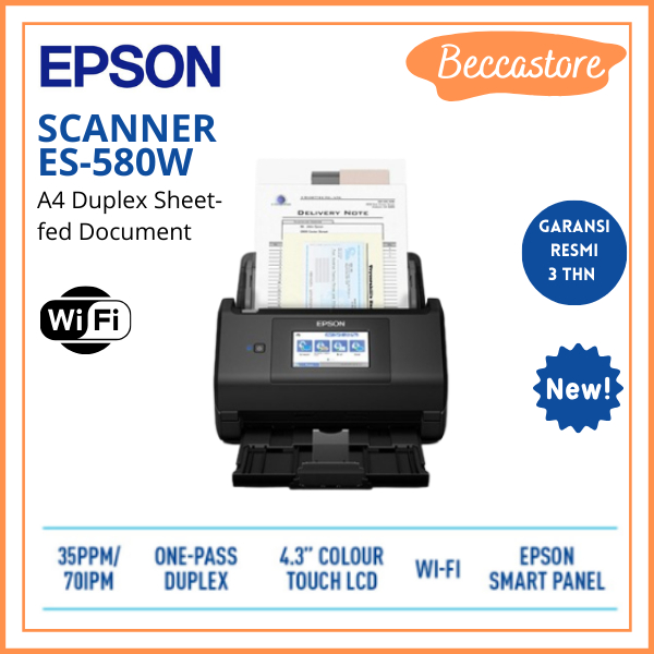 Jual Scanner Epson WorkForce ES-580W A4 Duplex Sheet-fed Document ...