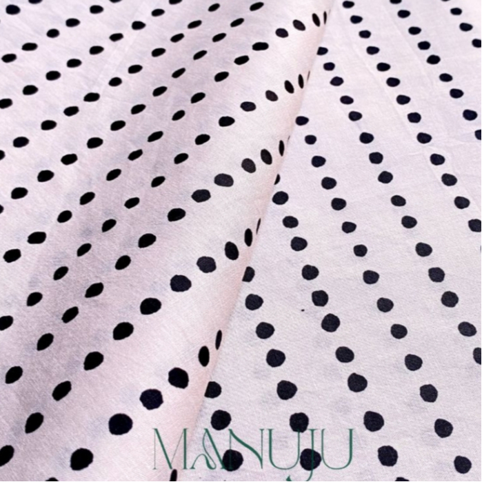 Jual Kain Batik Print Halus Warna Putih Motif Titik Besar | Shopee ...