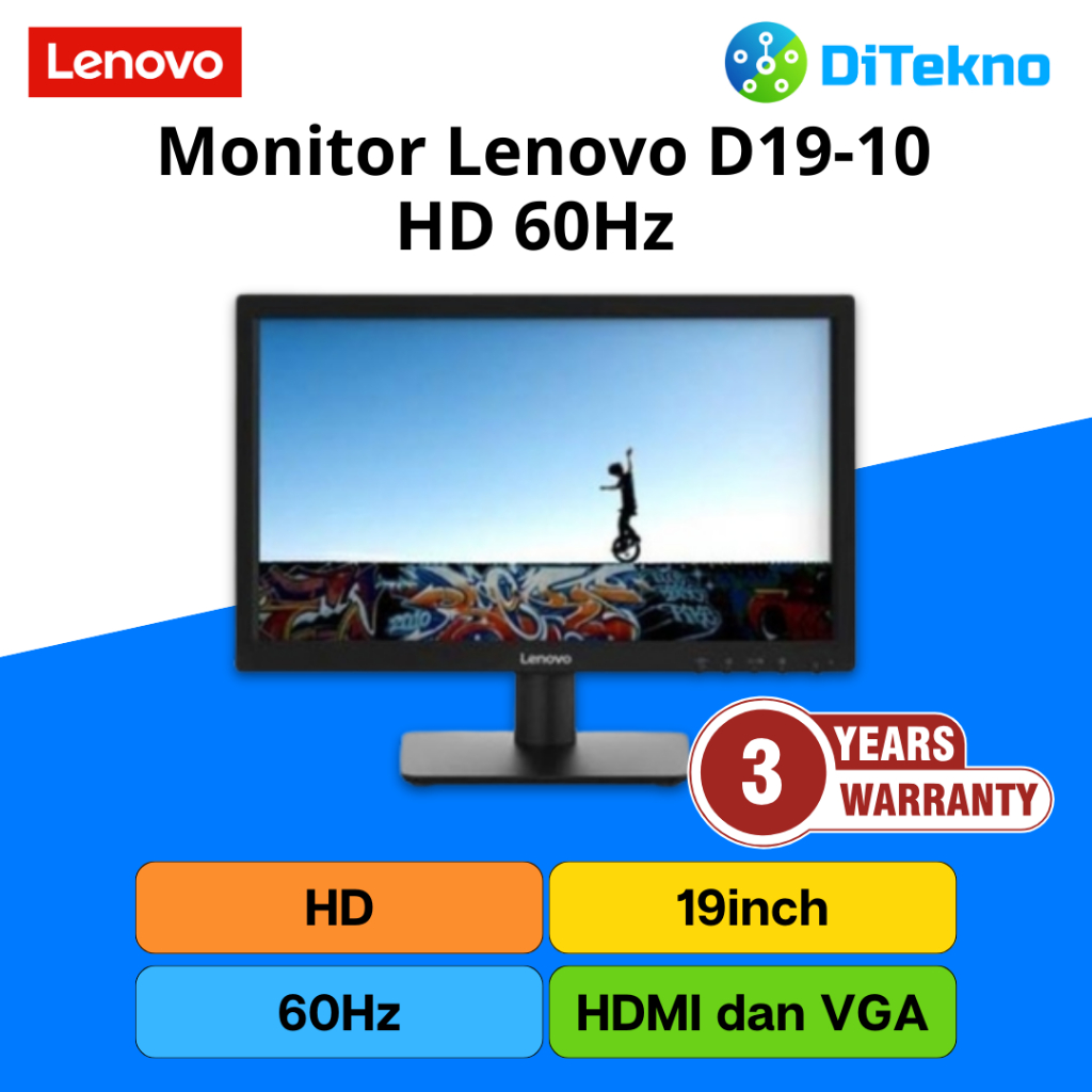 Jual Lenovo D19-10 19 inch HD 60 Hz Monitor | Shopee Indonesia