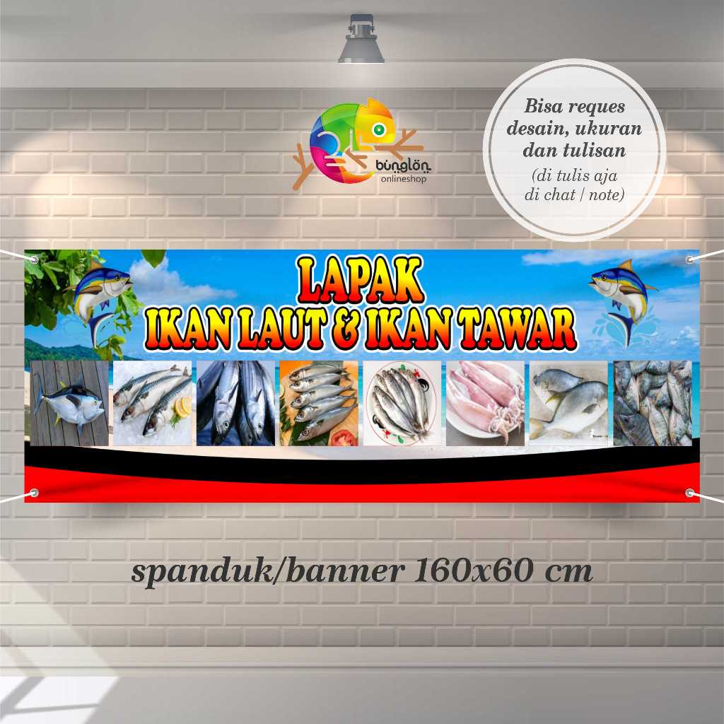 Jual Cetak Spanduk Banner Lapak Ikan Laut Dan Ikan Segar | Shopee Indonesia