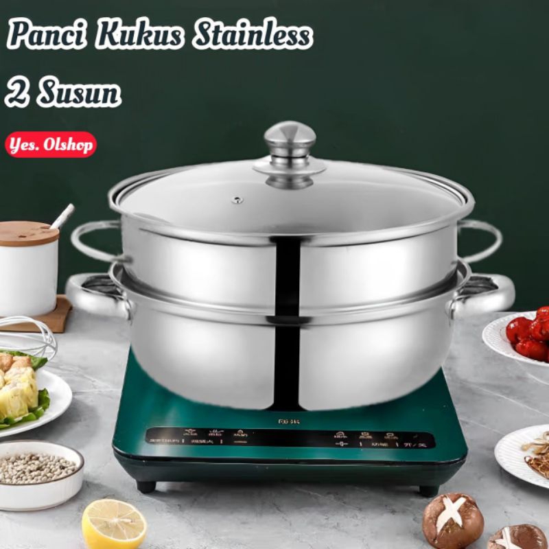 Jual Panci Kukus Set Stainless Steel Panci Sup Steamer Ikan Bakpao ...