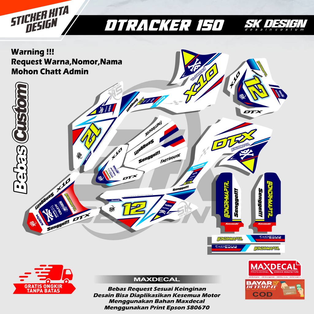 Jual SK 590 Sticker Decal Fullbody Motor DTRACKER 150 SE Tema Desain ...