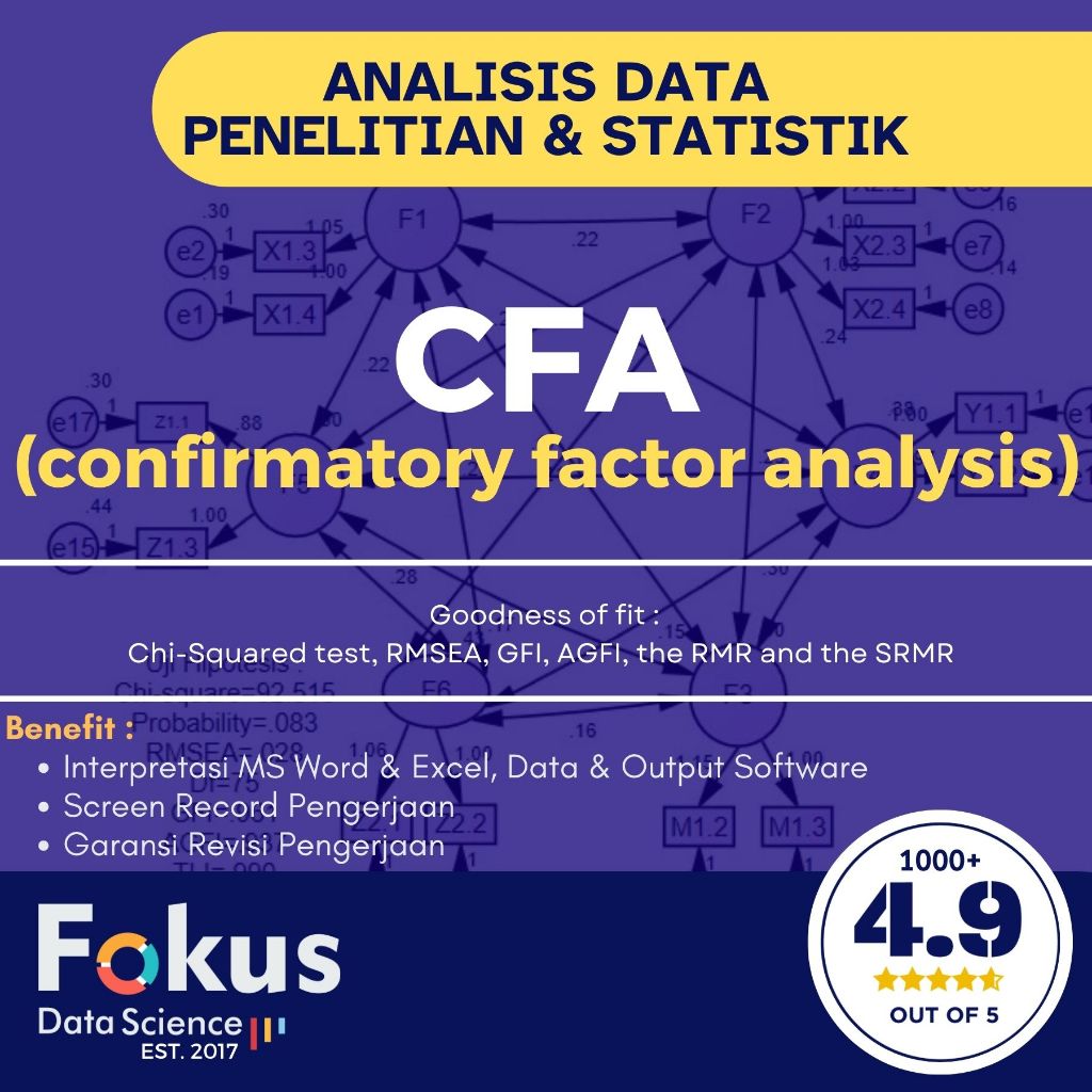 Jual CFA (Confirmatory factor analysis) analisis data statistik penelitian dan interpretasi word ...