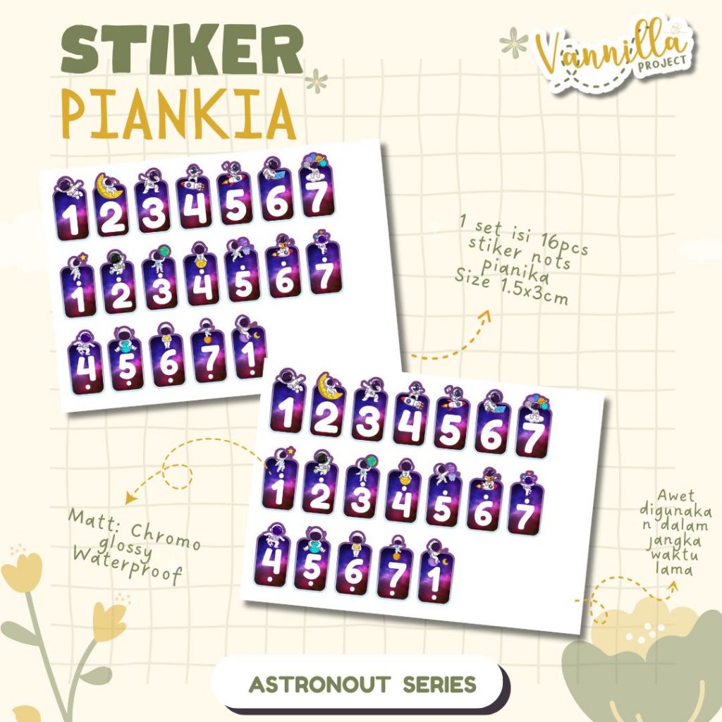 Jual Stiker Pianika ASTRONOUT sticker pianika not piano tuts pianika ...